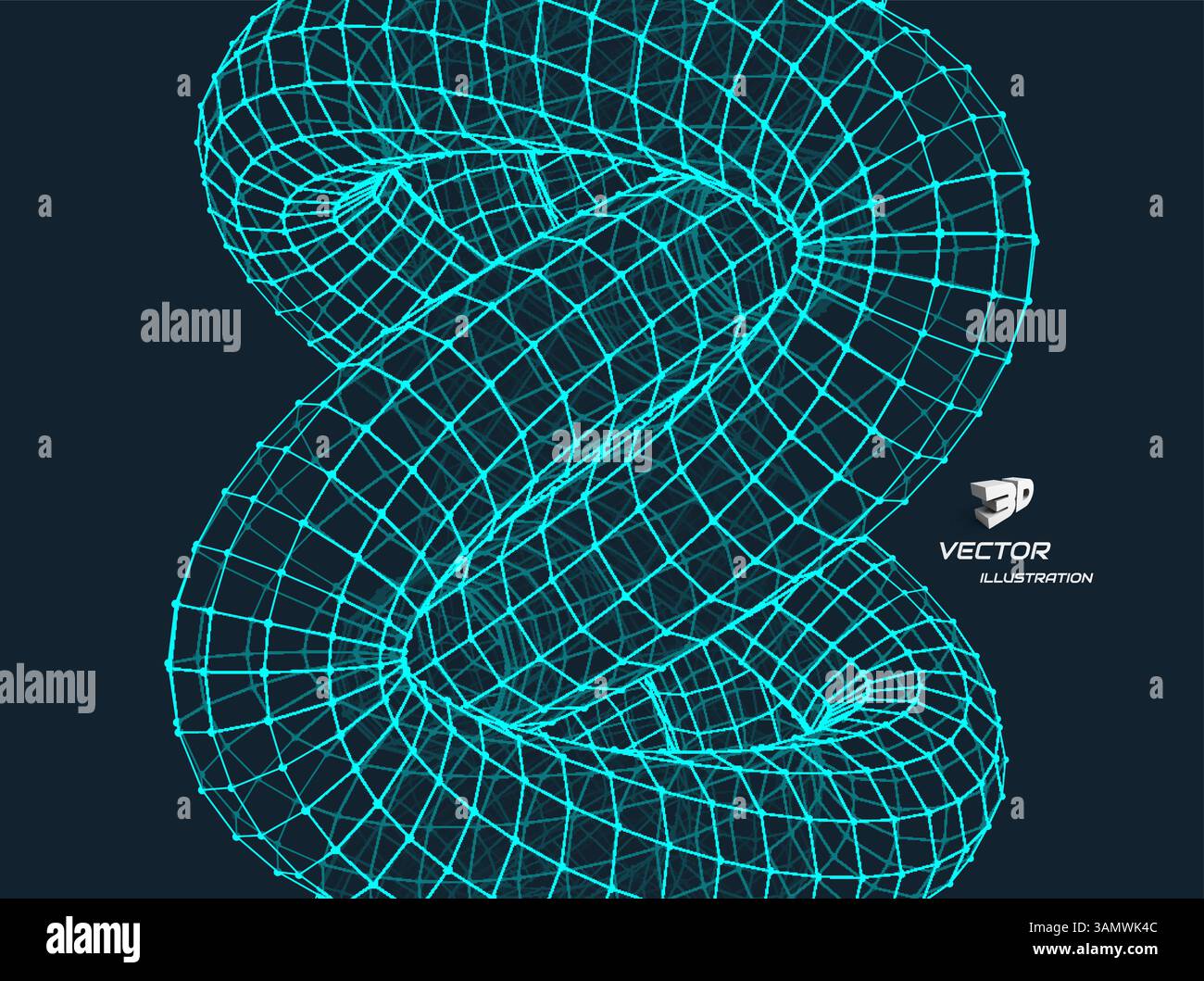 3d Connection Structure Futuristic Technology Style Abstract Design Lattice Geometric Element