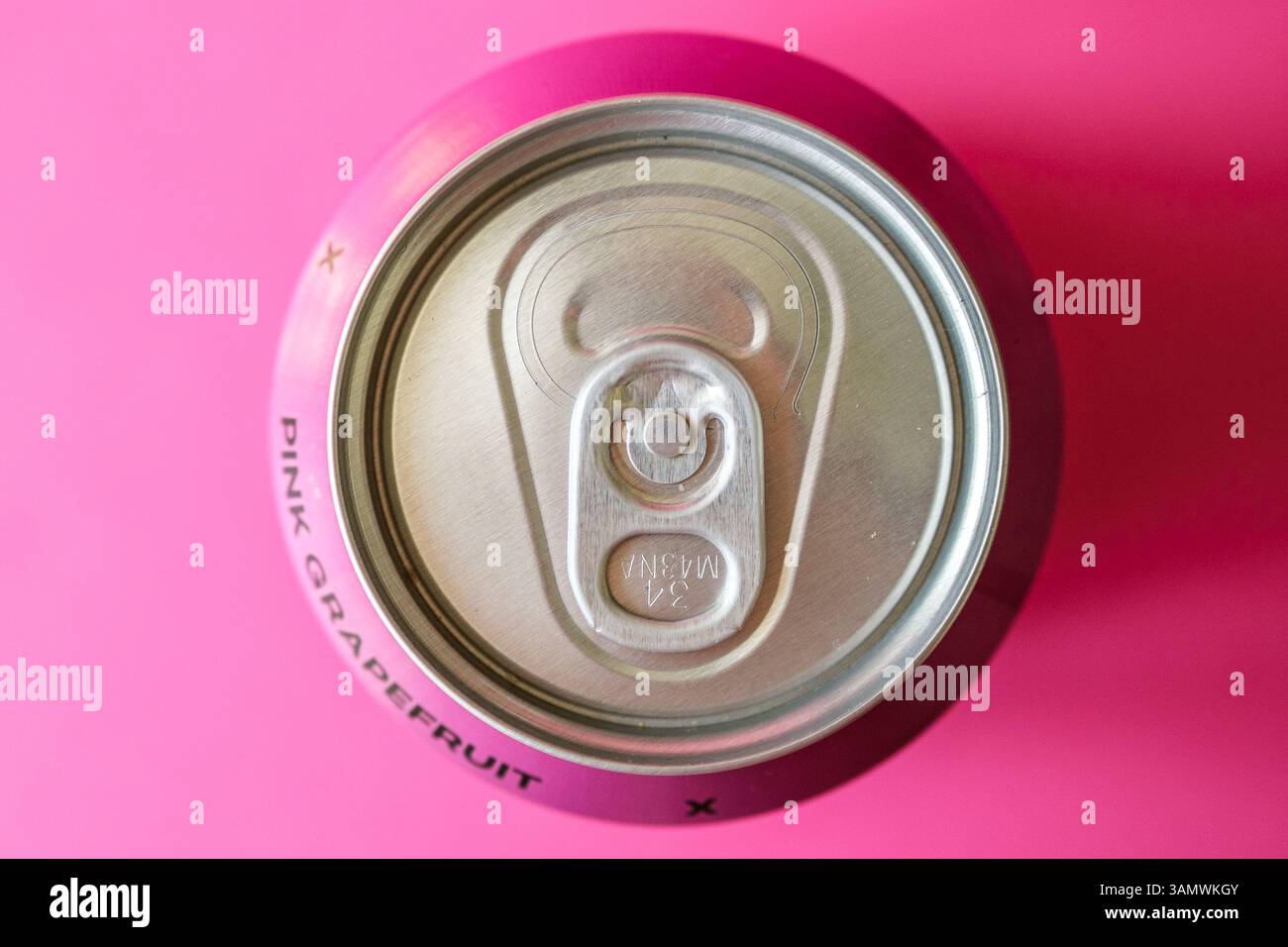 London UK, April 14 2025, Hip Pop Carbonated Fizzy Pink Grapefruit ...