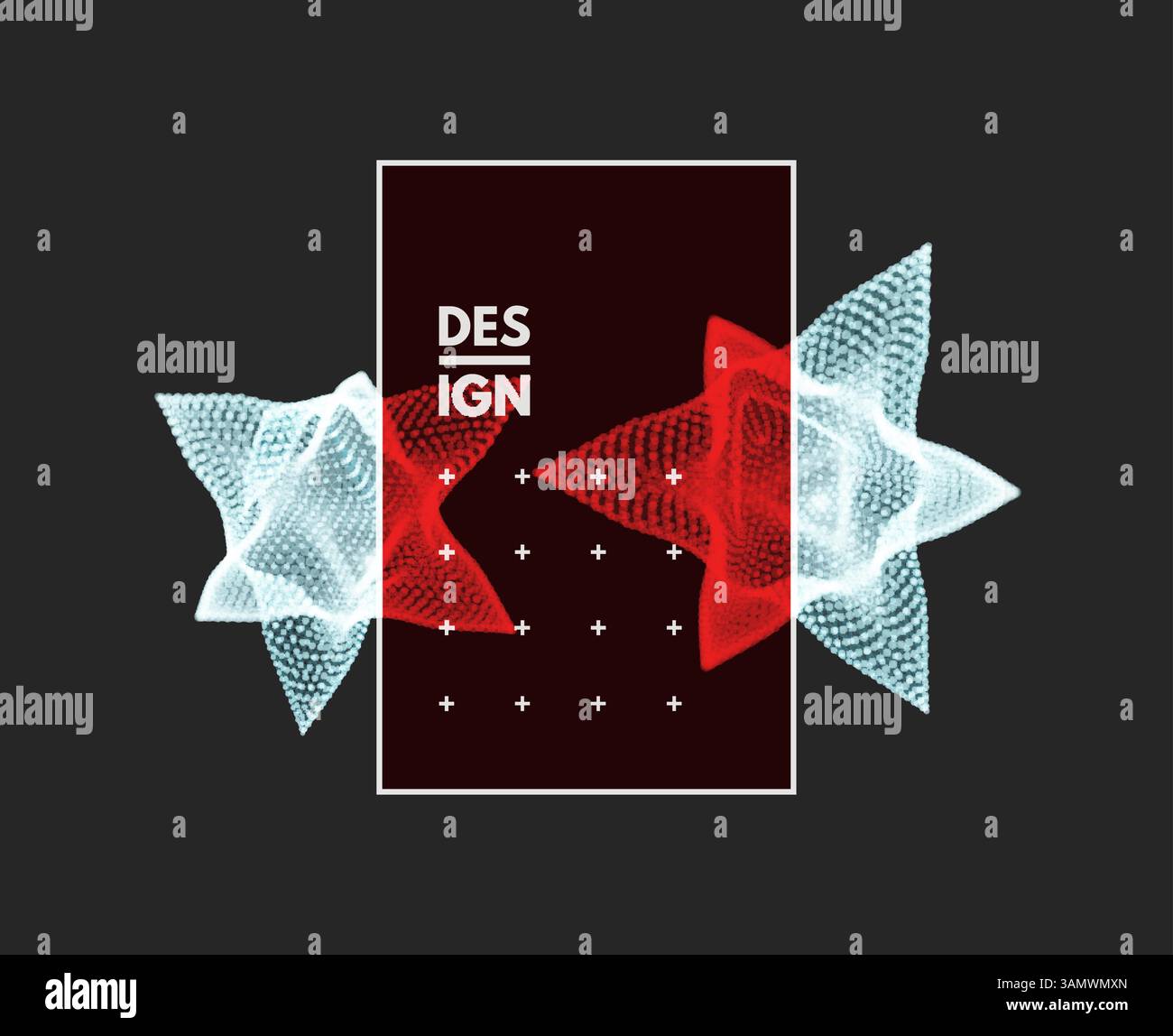 Crystal Object With Lines And Dots Molecular Grid 3d Technology
