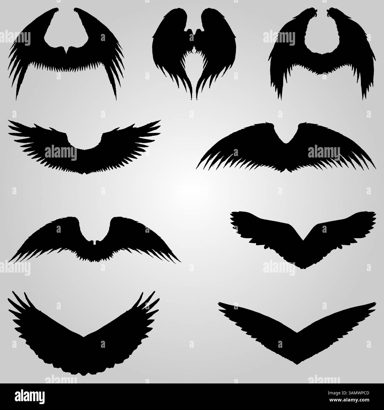 Angel doodle flying wings Black and White Stock Photos & Images - Alamy