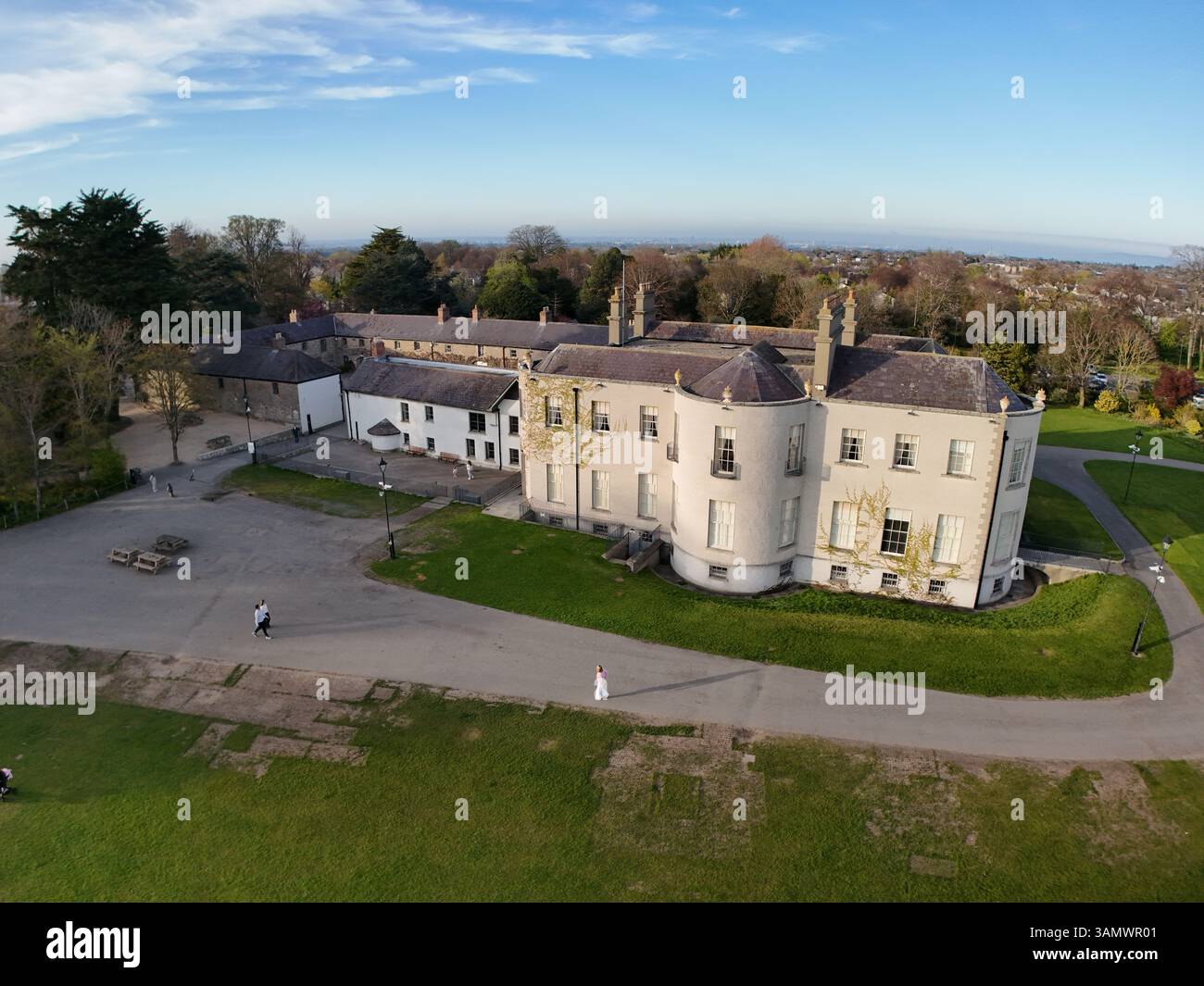 Dublin, Ireland - 8th April 2025 - Aerial image of Marlay House and ...