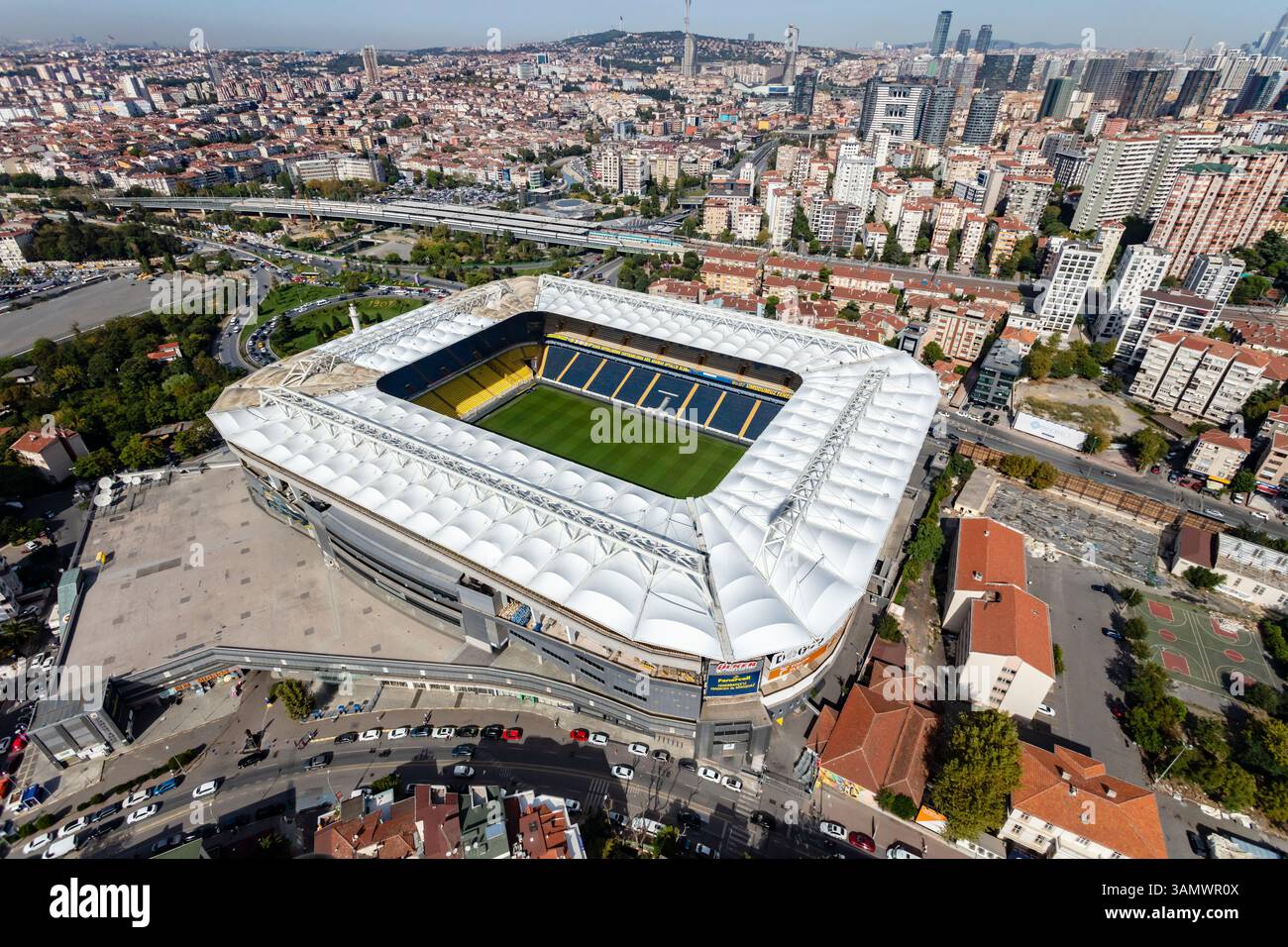 Istanbul, Turkey - 17 September 2022: Aerial view of Fenerbahce stadium ...
