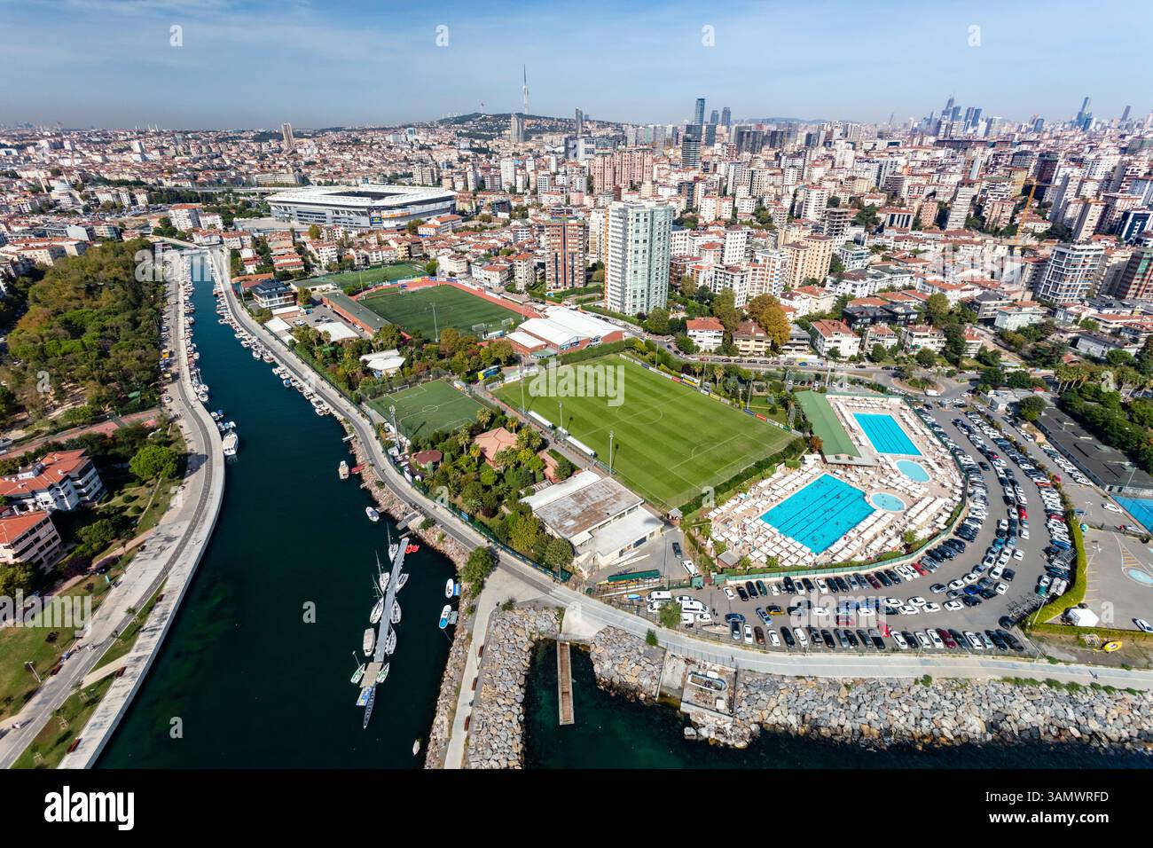 Istanbul, Turkey - 17 September 2022: Aerial view of Fenerbahce stadium ...