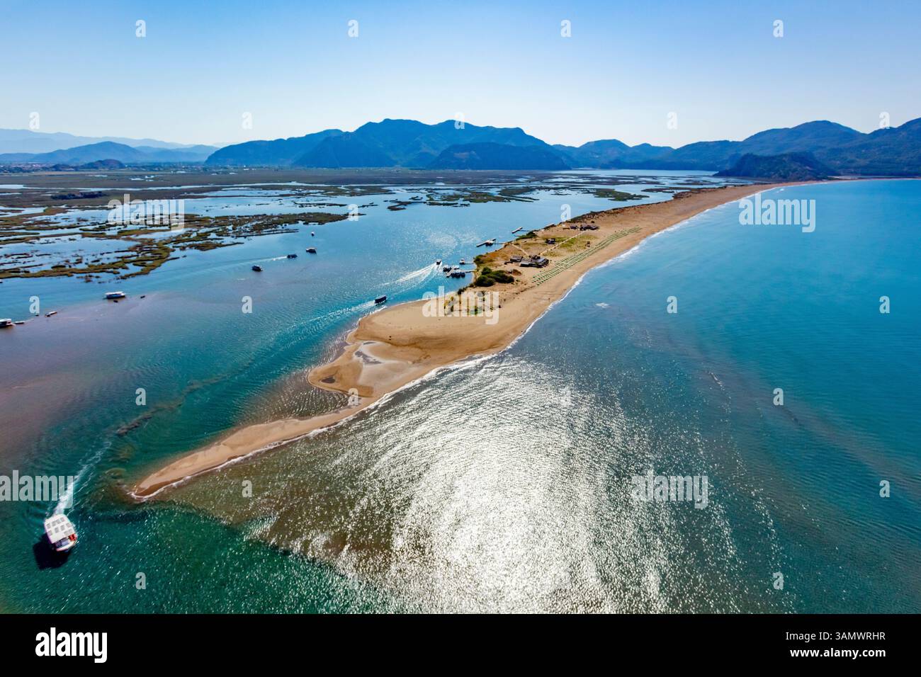 Aerial view of Iztuzu Beach and Dalyan, Turkey Stock Photo - Alamy