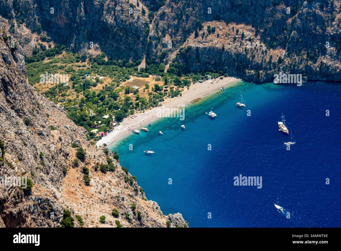 Aerial view Butterfly Valley Oludeniz, Turkey Stock Photo - Alamy