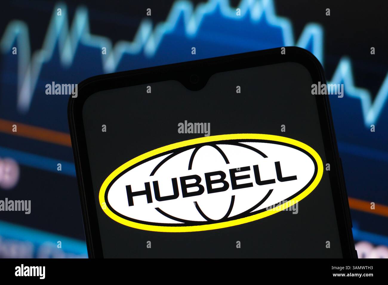 In this photo illustration, the Hubbell Incorporated logo is seen ...