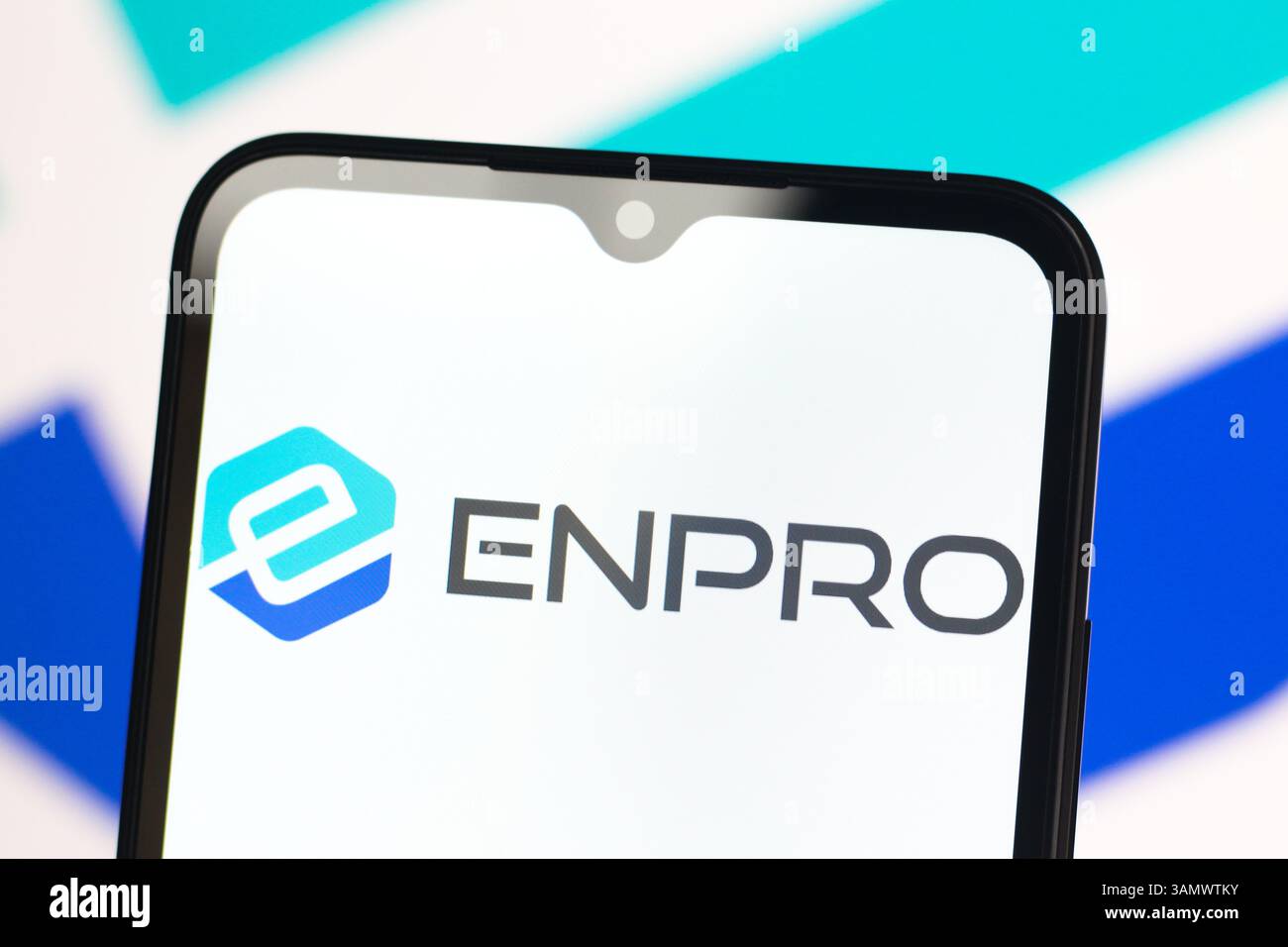 In this photo illustration, the Enpro logo is seen displayed on a ...