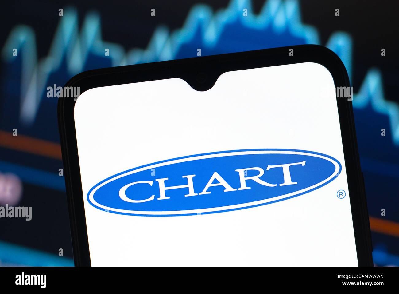 In this photo illustration, the Chart Industries logo is seen displayed ...