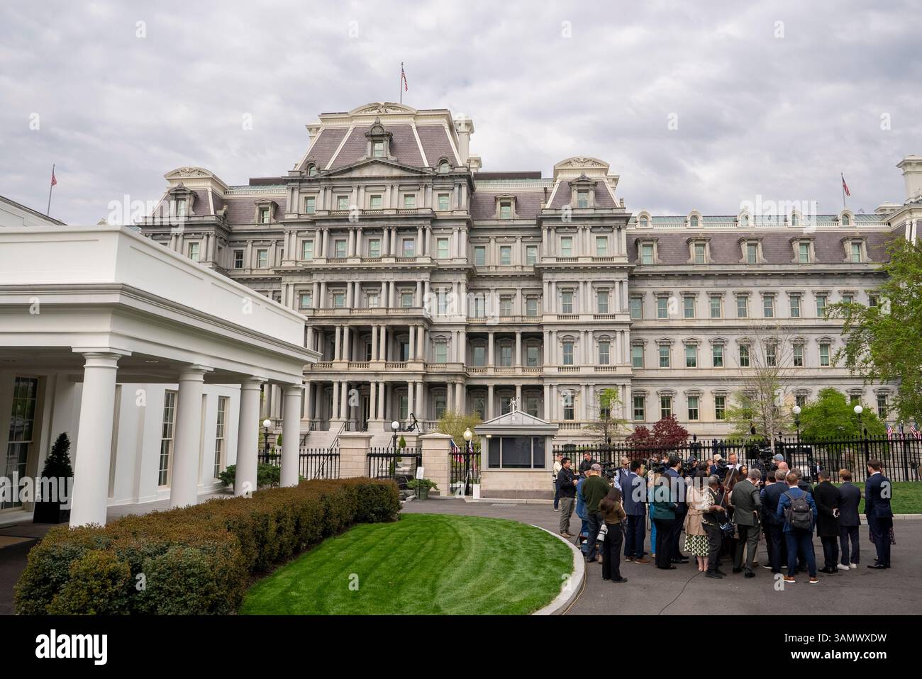 White House Deputy Chief of Staff Stephen Miller speaks to reporters in ...