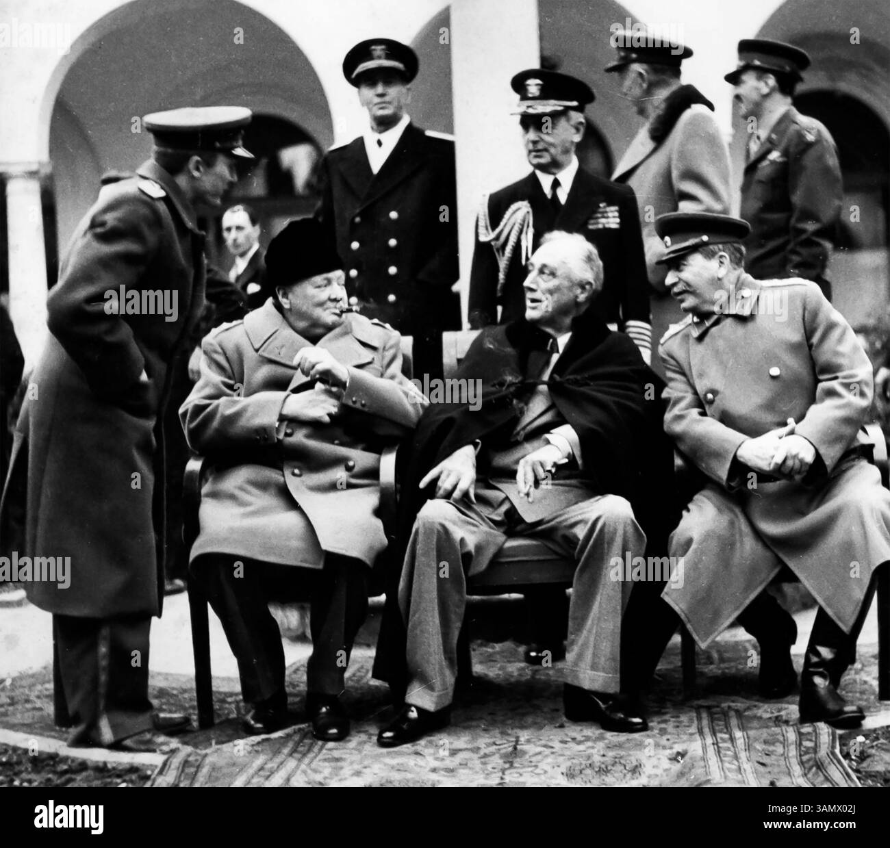 YALTA CONFERENCE 4-11 February 1945. From left, Winston Churchill ...