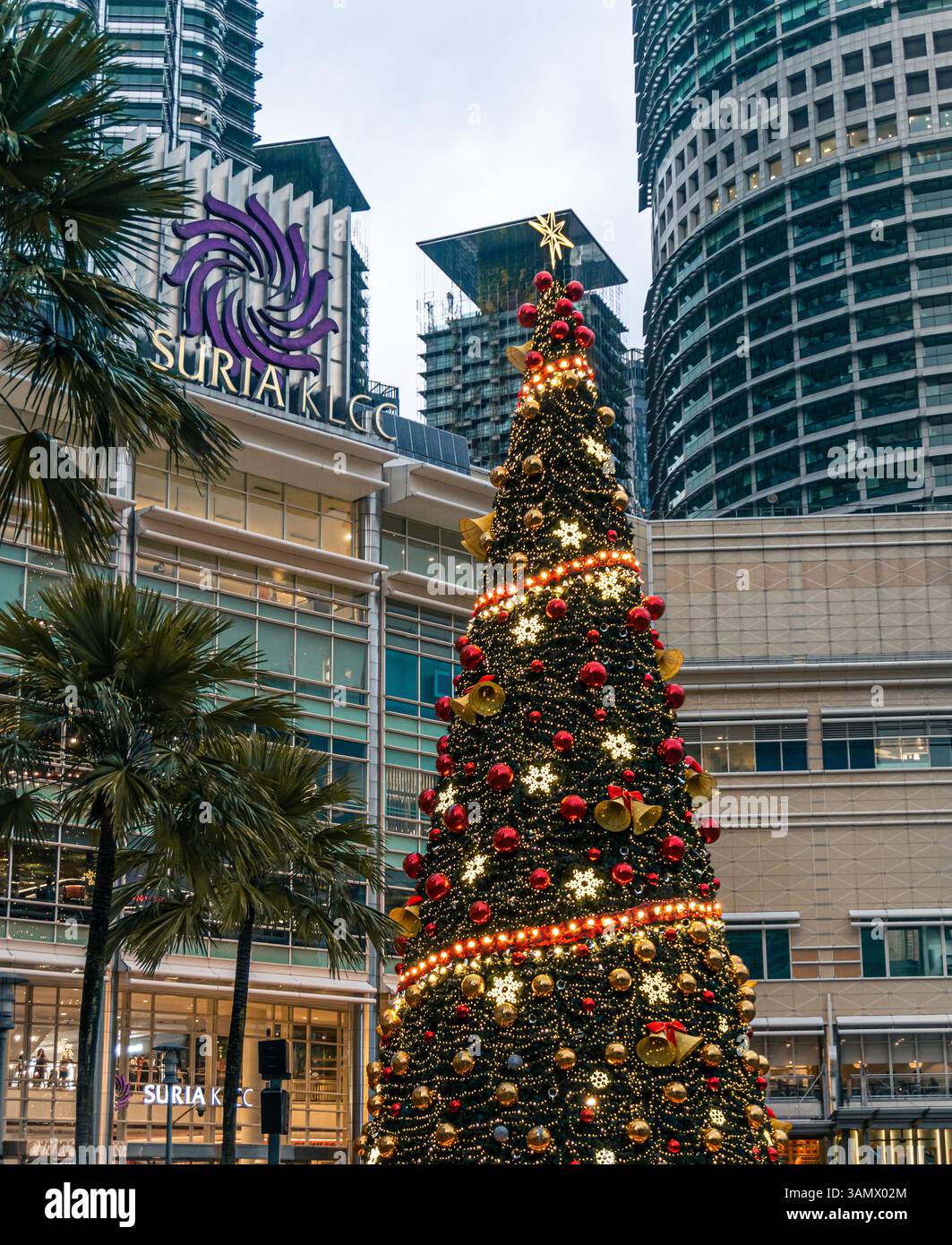 Kuala Lumpur, Malaysia: Christmas Tree with Modern Skyscrapers in Kuala ...