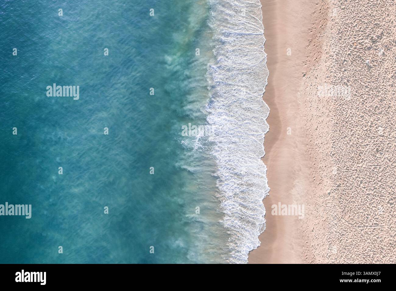 Aerial View Of Tropical Ocean Waves Breaking On Empty Copacabana Beach ...
