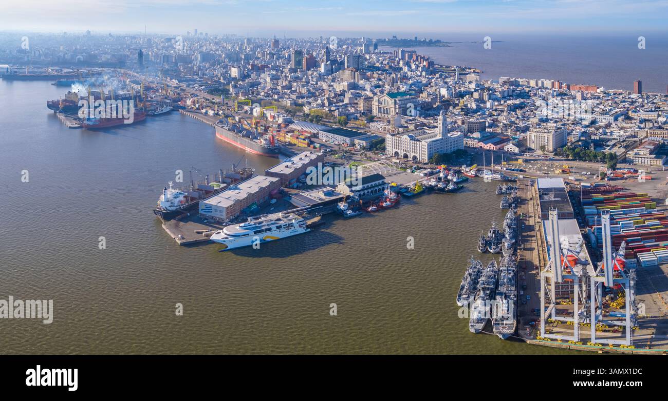 Montevideo, Uruguay - 13 February 2013: Aerial view of Montevideo's ...