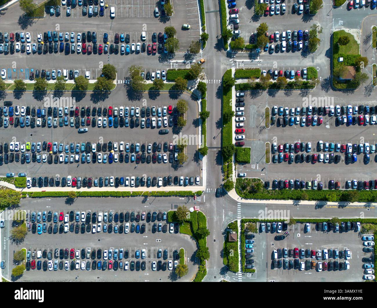 Aerial view of parking lot with cars, Delaporte Point, Nassau, The ...