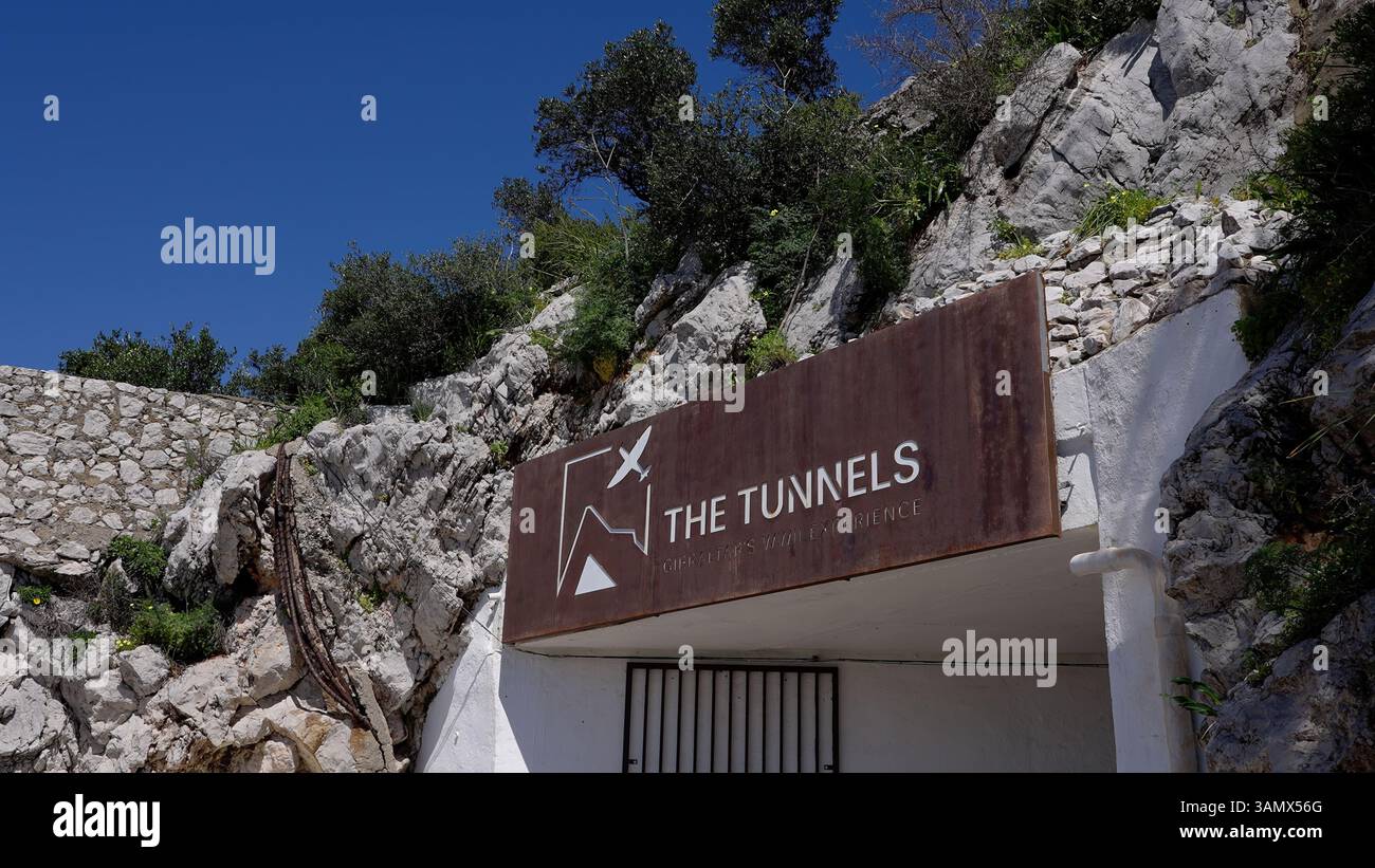 Entrance to the Great Siege Tunnels in the Rock of Gibraltar, a system ...