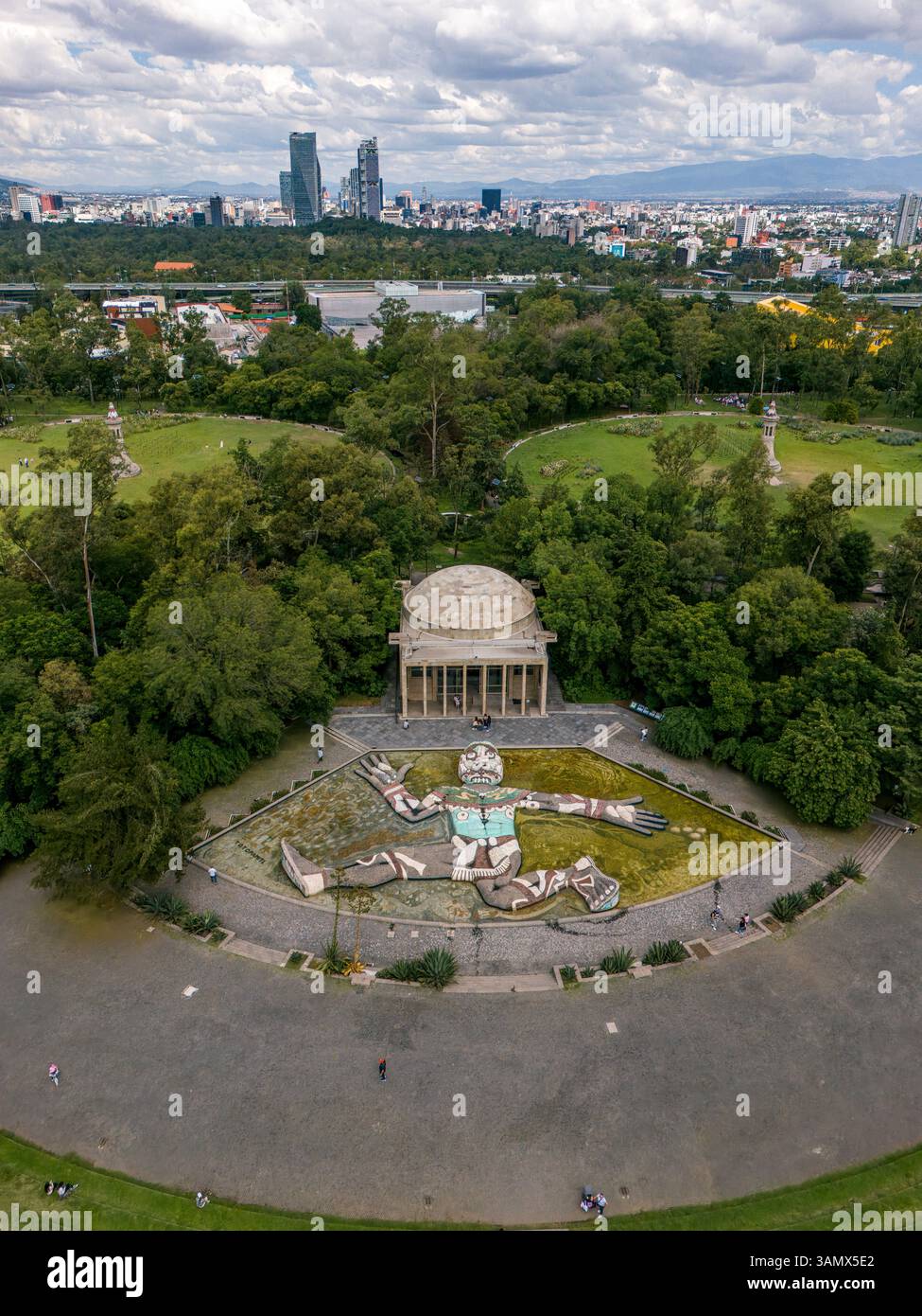 Aerial view of Carcamo de Dolores with beautiful dome and historic ...