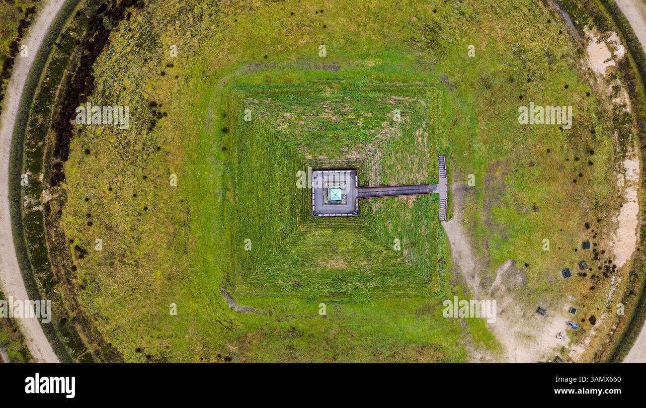 Aerial view of the historical Pyramid Van Austerlitz surrounded by lush ...