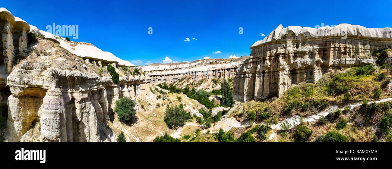 Aerial view of breathtaking rock formations and cliffs in a scenic ...