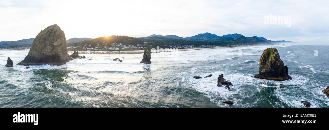 Haystack rock aerial hi-res stock photography and images - Alamy