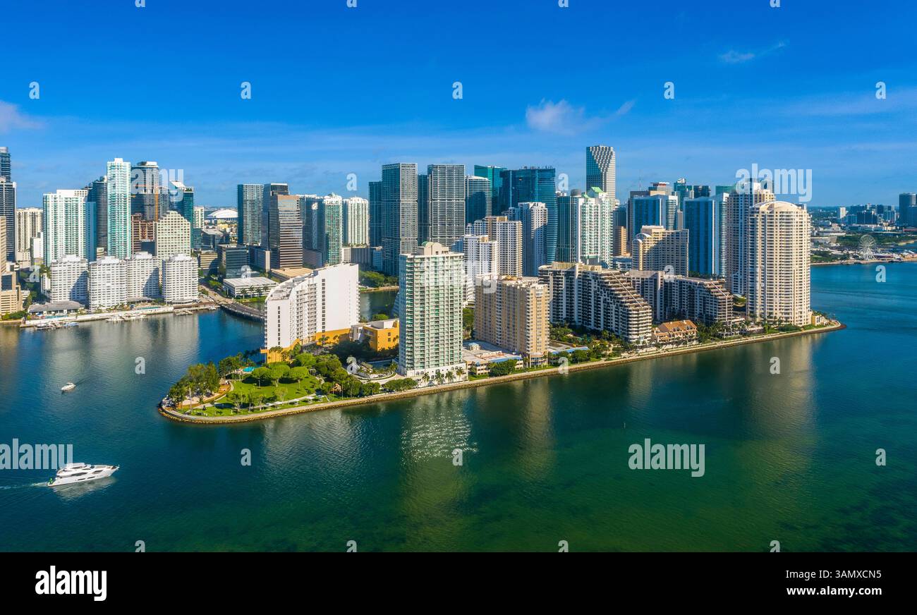 Miami view brickell key area hi-res stock photography and images - Alamy