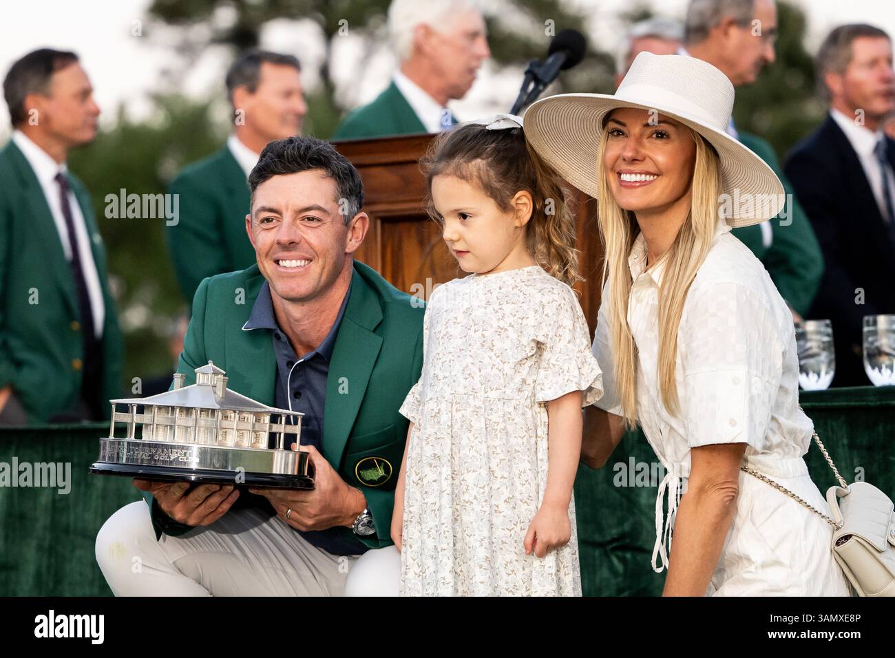 250413 Rory McIlroy of Northern Ireland pose with daughter Poppy and ...