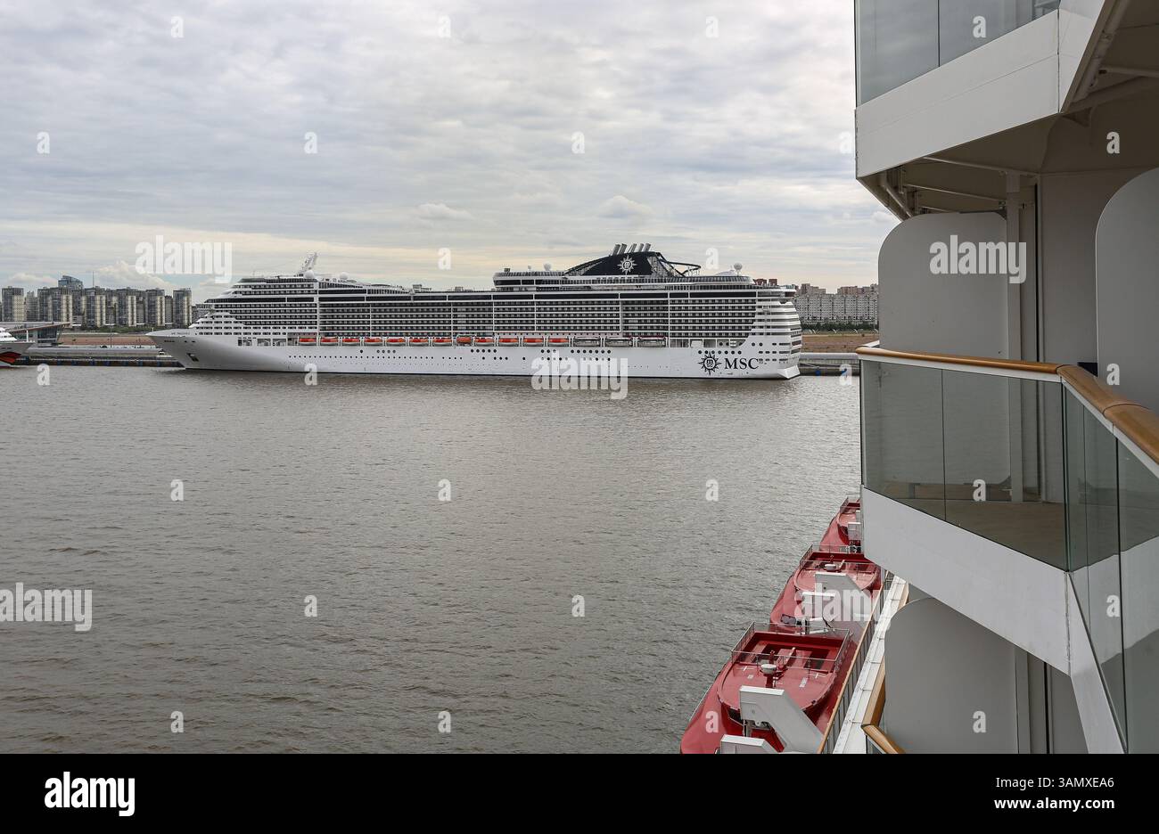 Cruise ship MSC PREZIOSA in St Petersburg cruise terminal, Russia Stock ...