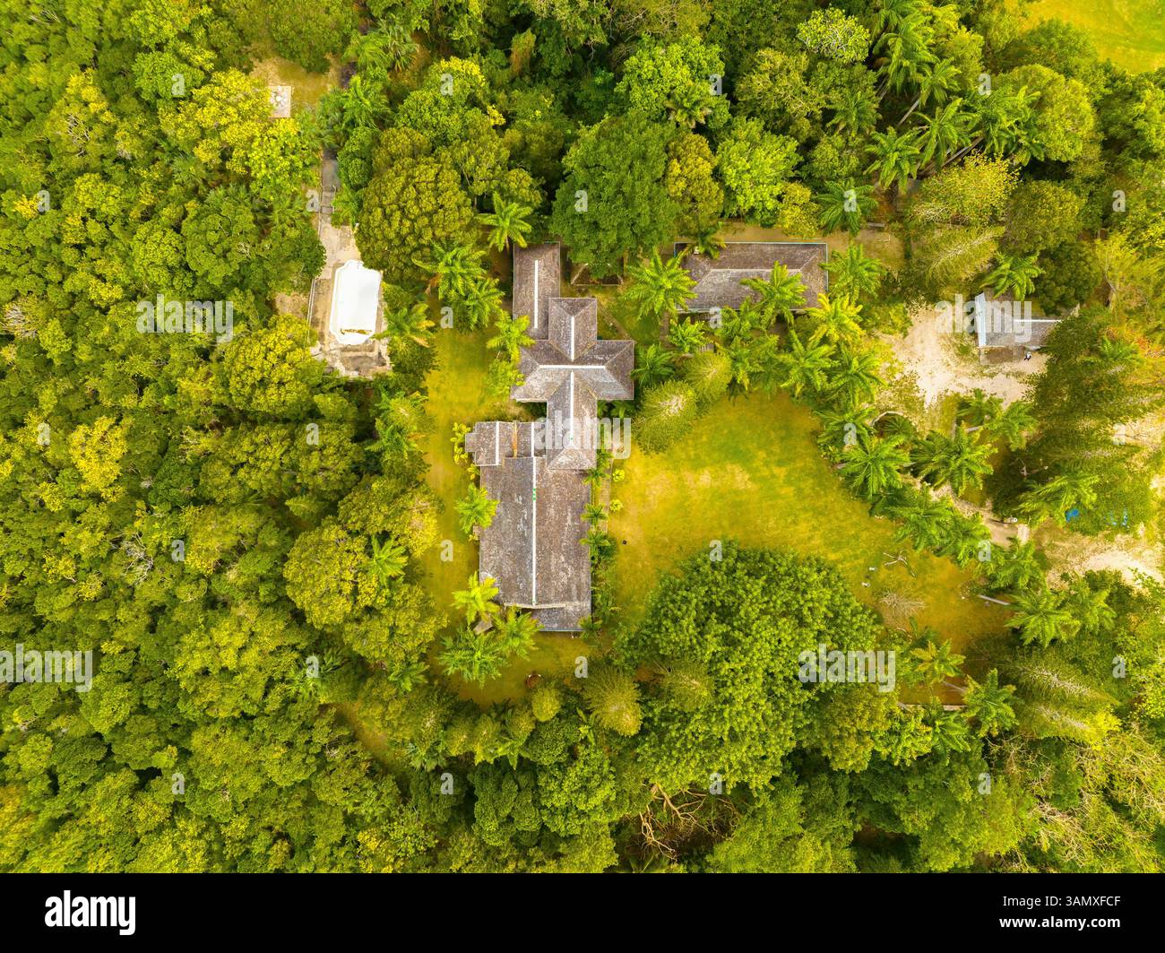 Aerial birds eye view of Johnny Cash's house on Cinnamon Hill in Jamaica Stock Photo - Alamy