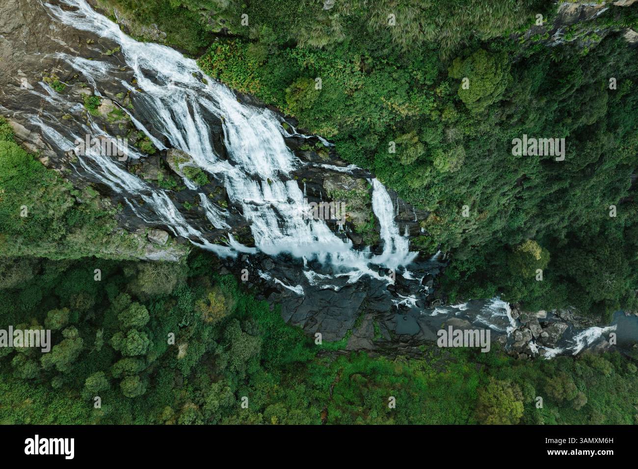 Aerial view of Polur Falls in Tamil Nadu region, Kodai Kanal, India ...