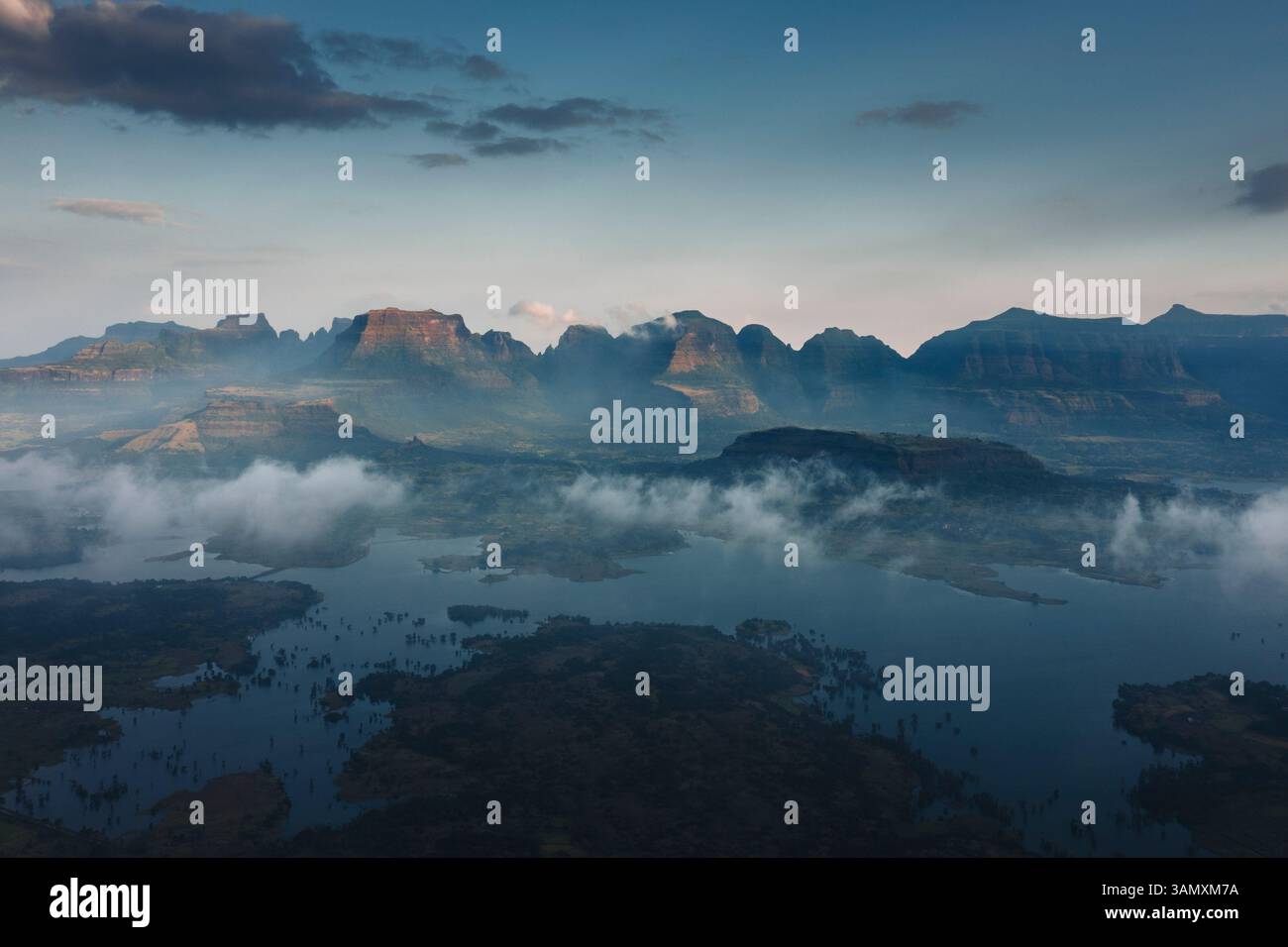 Aerial view of Harishchandragad Wildlife Sanctuary and Samrad Village ...