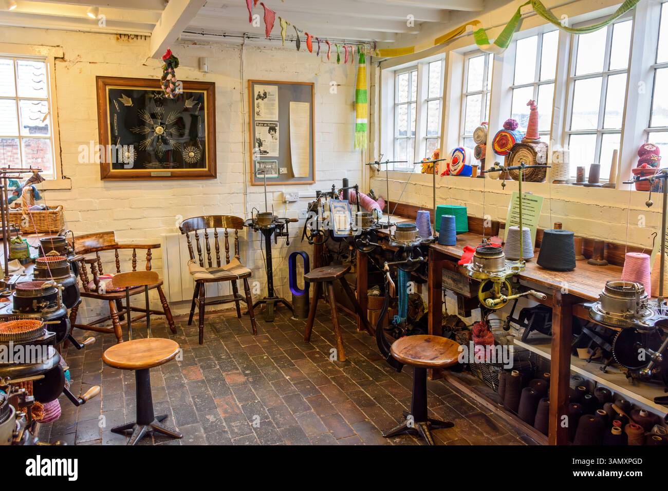 The Circular Knitting Workshop in the Framework Knitters Museum, Ruddington, Nottinghamshire ...