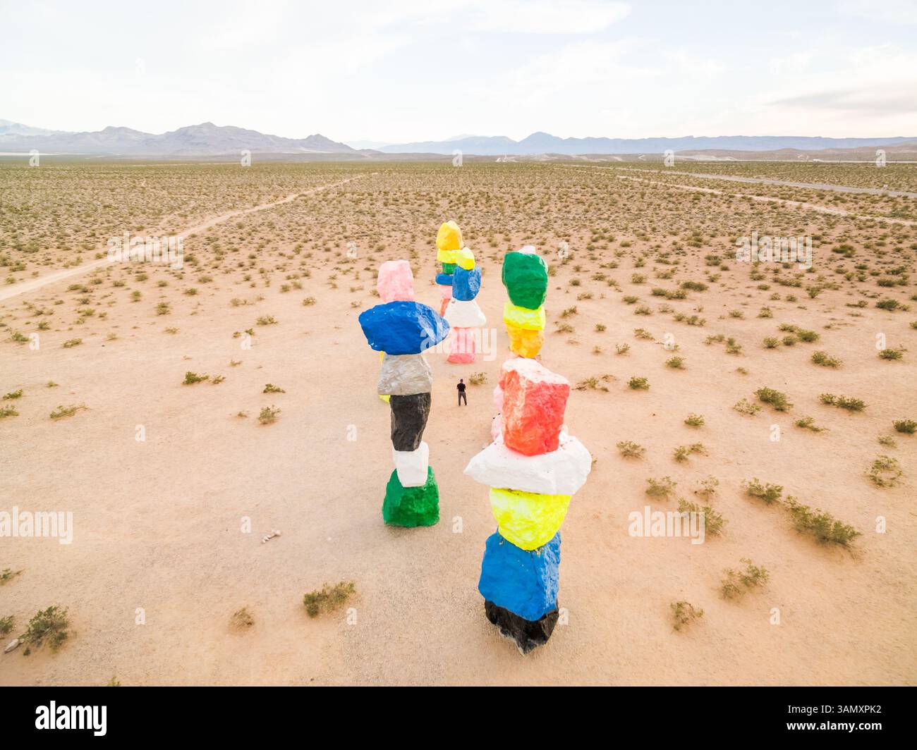 Aerial view of man standing in the middle of concept art, Arizona, USA ...