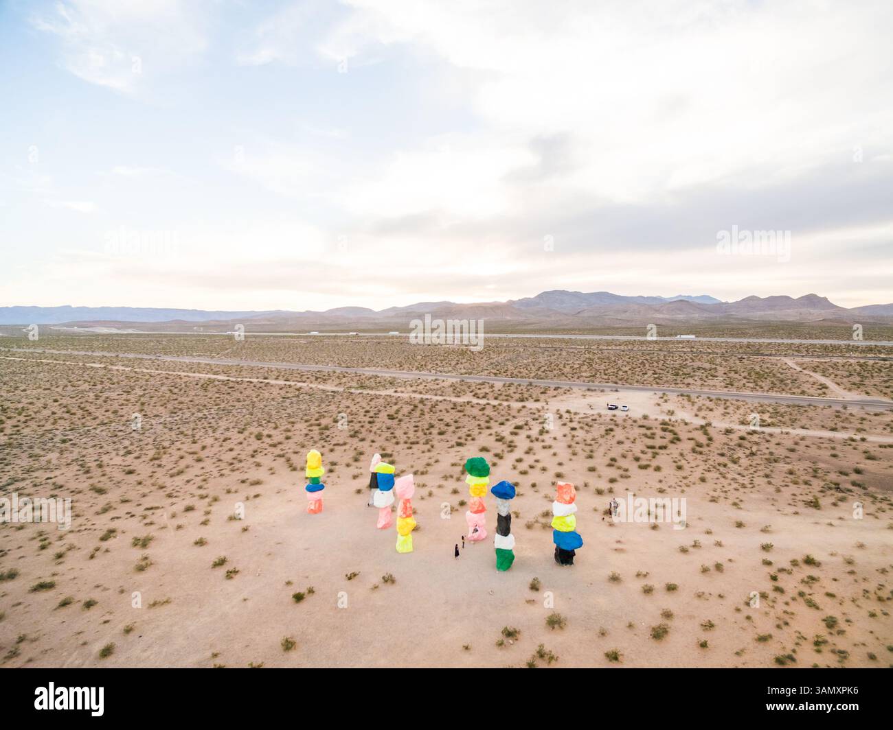 Aerial view of man standing in the middle of concept art, Arizona, USA ...