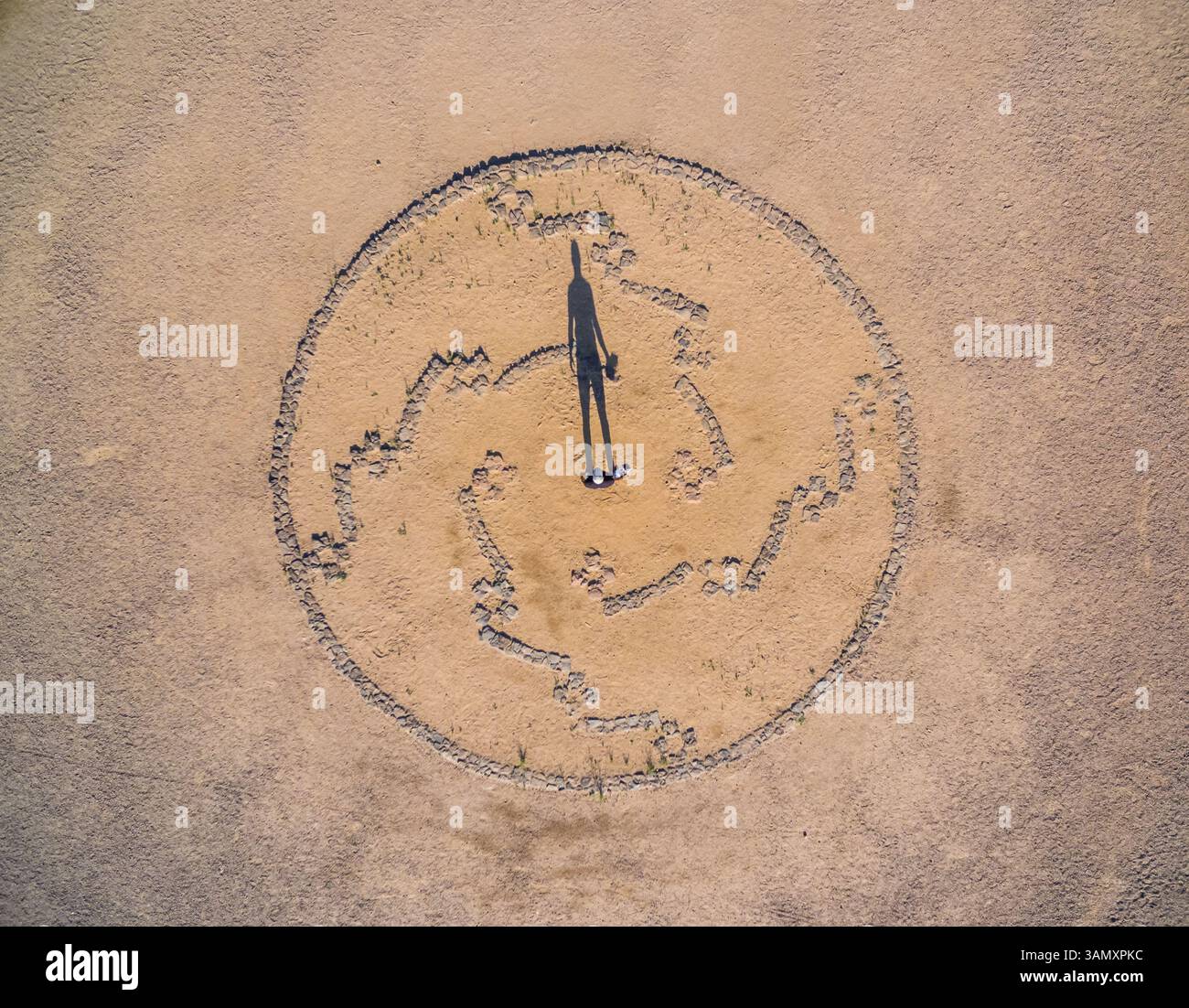 Aerial view of man standing in the middle of concept art, Arizona, USA ...