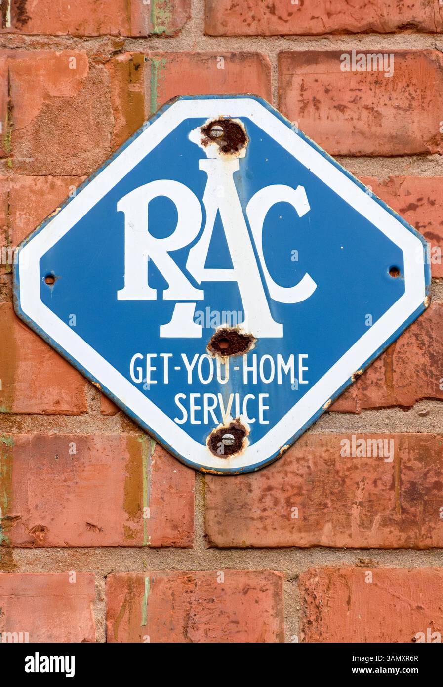 Vintage RAC 'Get You Home Service' road sign at the Nottingham ...