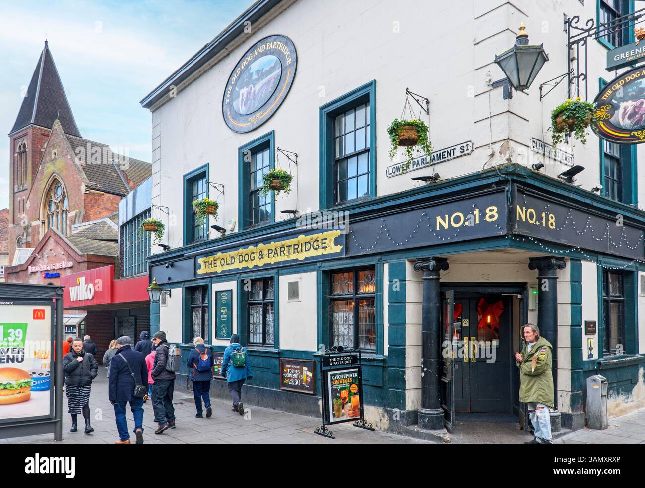 The Old Dog and Partridge public house. c1800 with early C20 shopfront ...