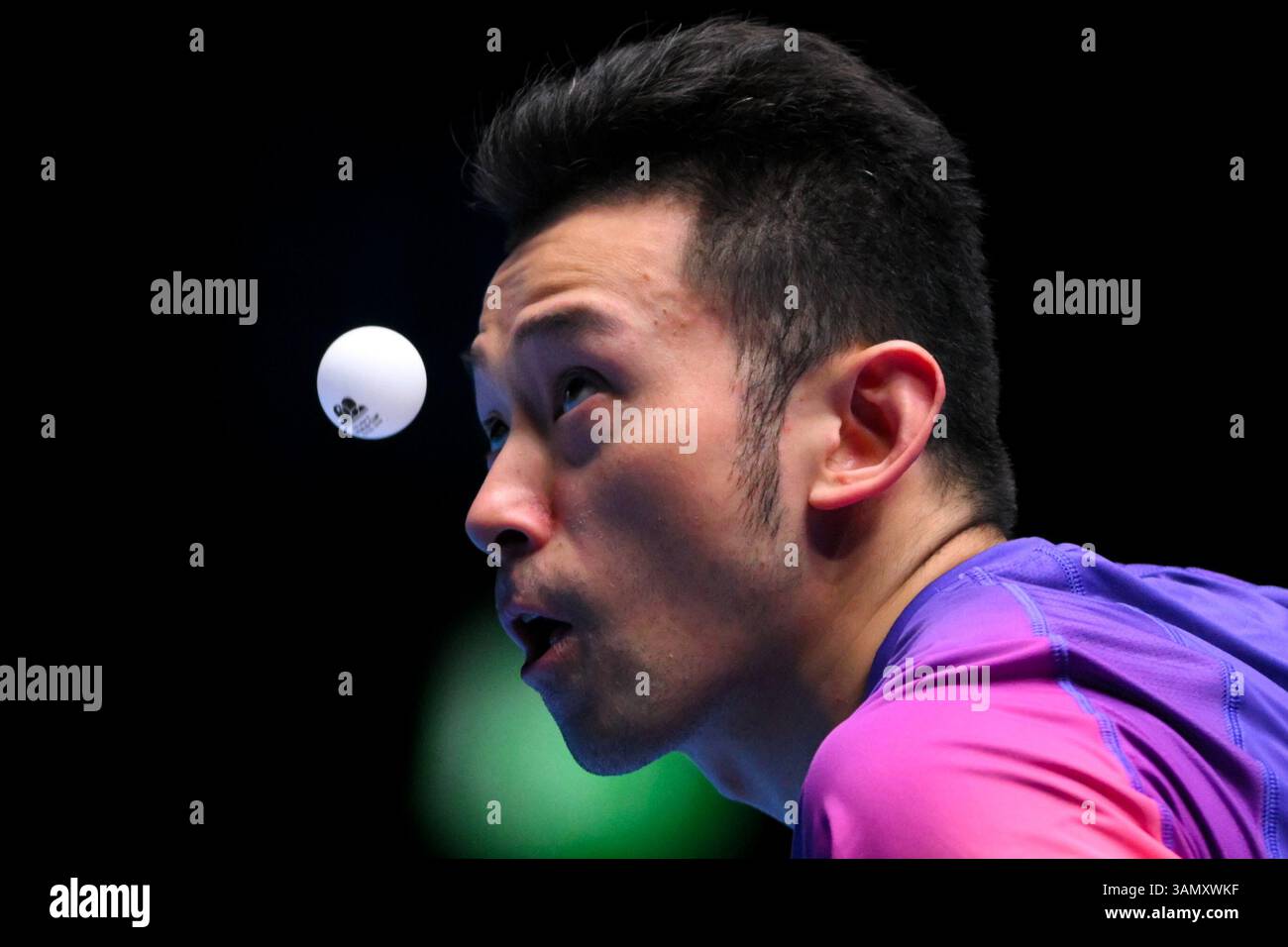 Macao, China. 14th Apr, 2025. Wong Chun Ting serves during the men's ...
