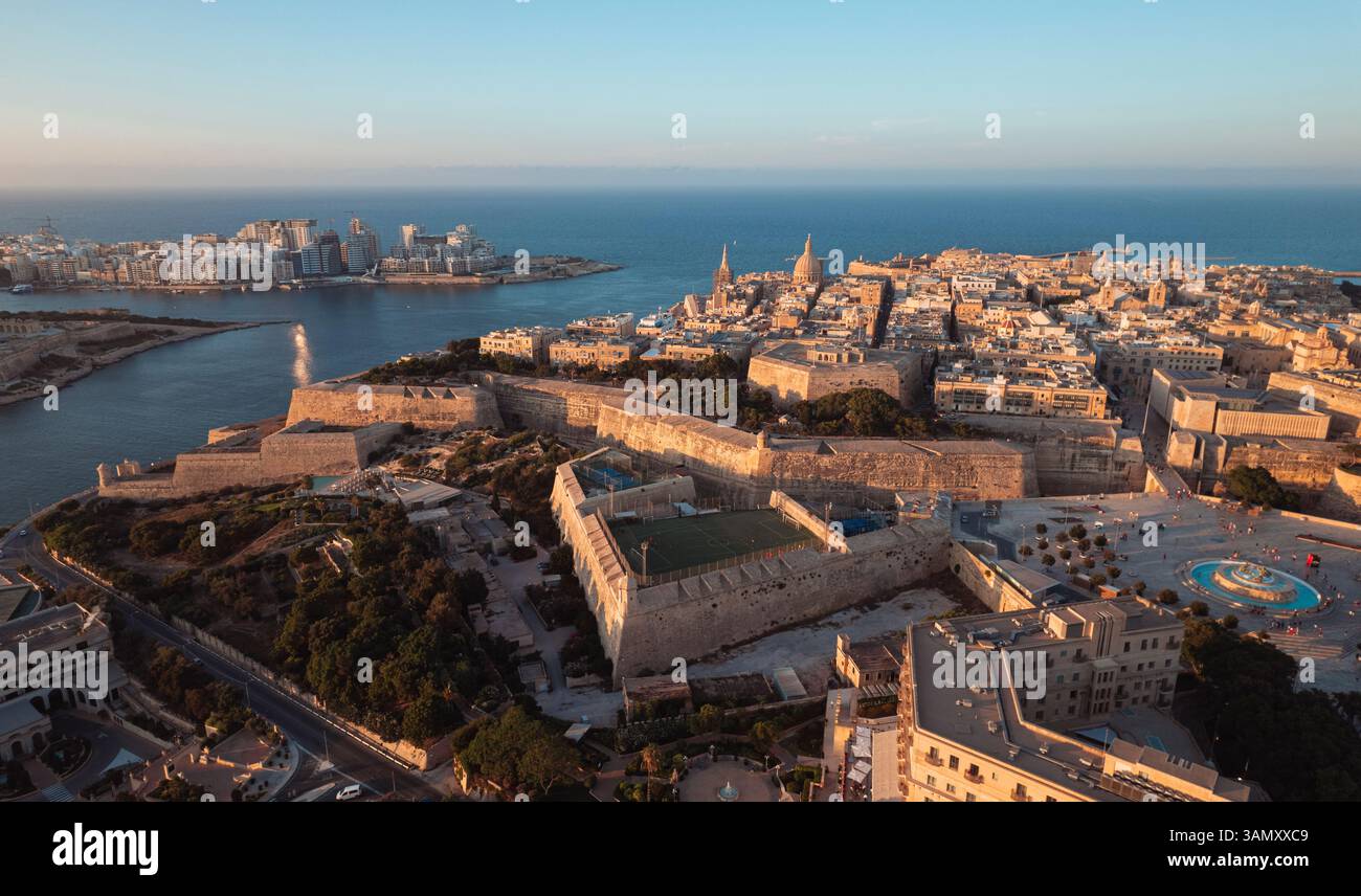 Aerial view of La Valletta downtown at sunset in Malta Stock Photo - Alamy
