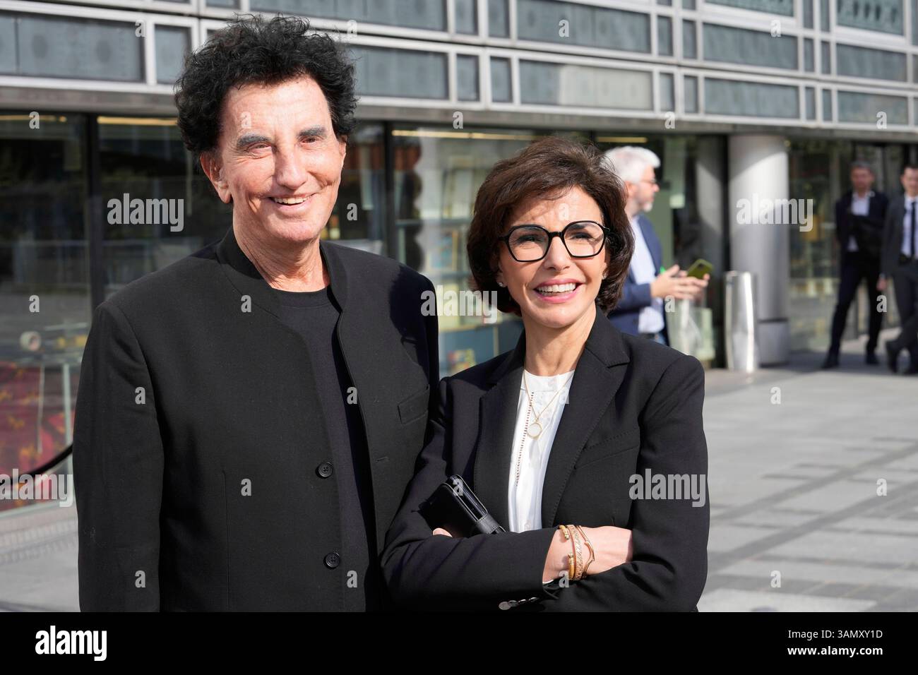 French Culture Minister Rachida Dati poses with IMA president Jack Lang ...