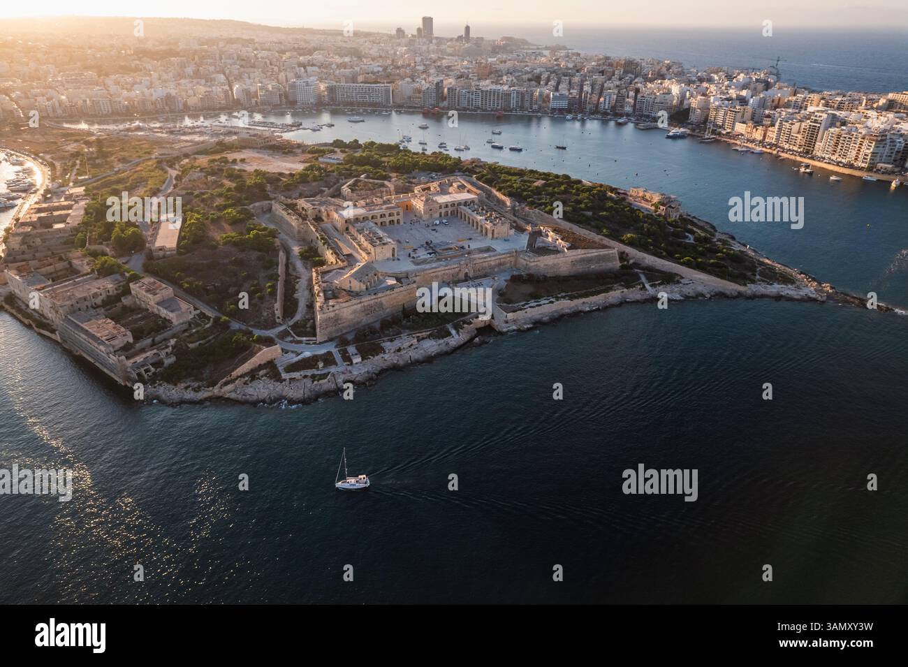 Aerial view of the Fortification Interpretation Centre, an historic ...