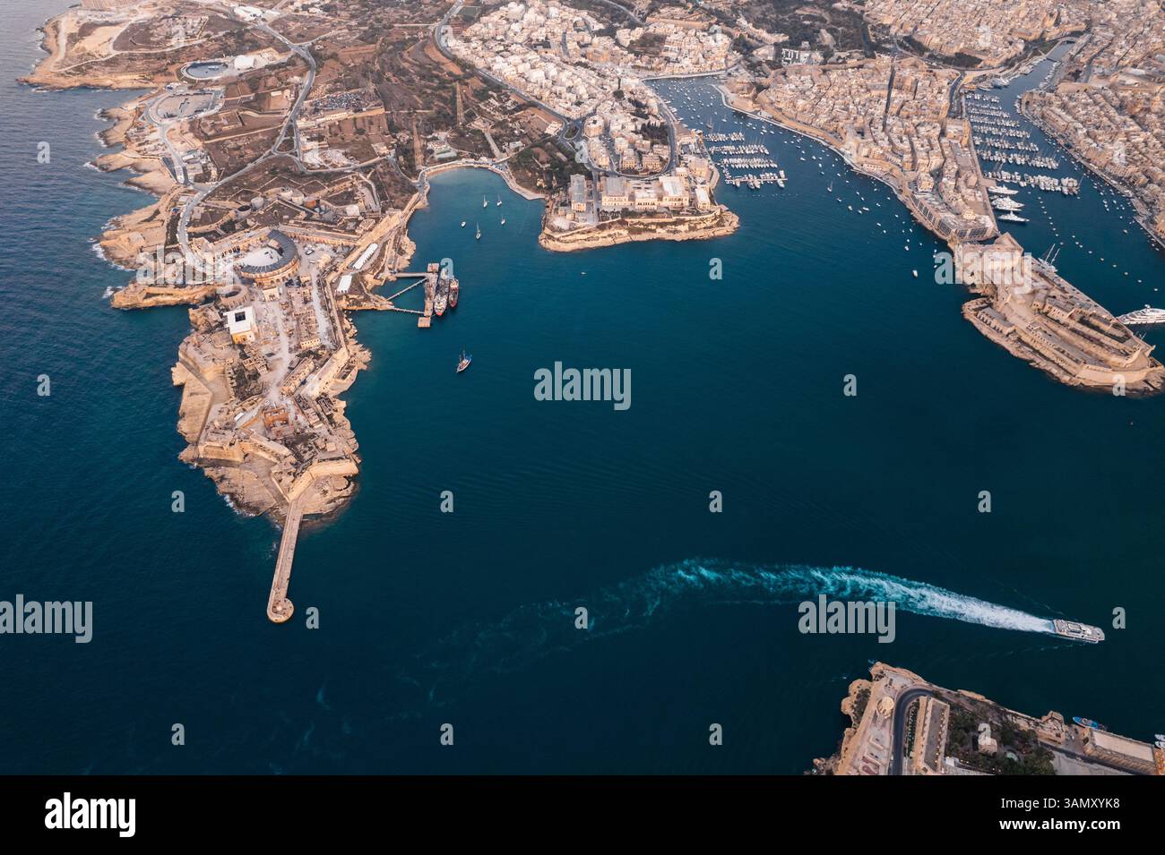 Aerial view of La Valletta downtown at sunset in Malta Stock Photo - Alamy