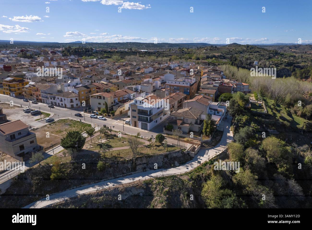 Aerial view of Anna, Valencia, Spain Stock Photo - Alamy