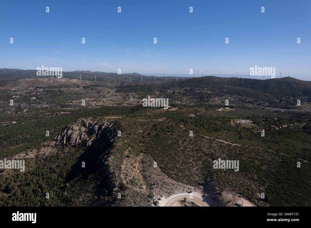 Aerial view of mountain range, Bunol, Valencia, Spain Stock Photo - Alamy
