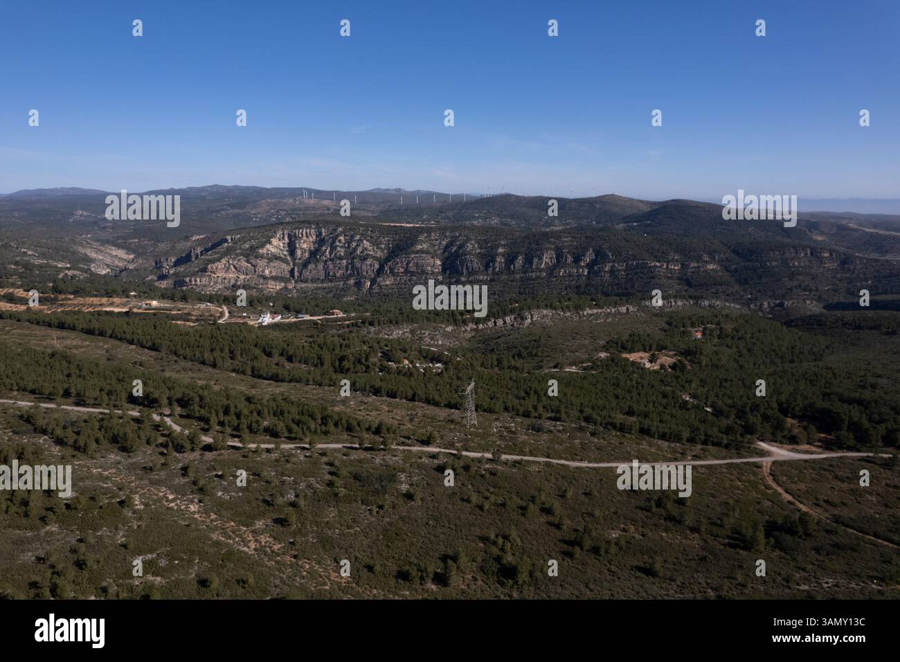 Aerial view of mountain range, Bunol, Valencia, Spain Stock Photo - Alamy