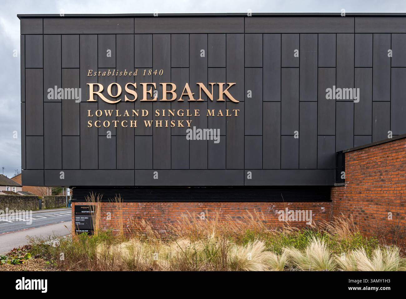 Exterior of restored Rosebank whisky distillery, Falkirk, Scotland, UK ...