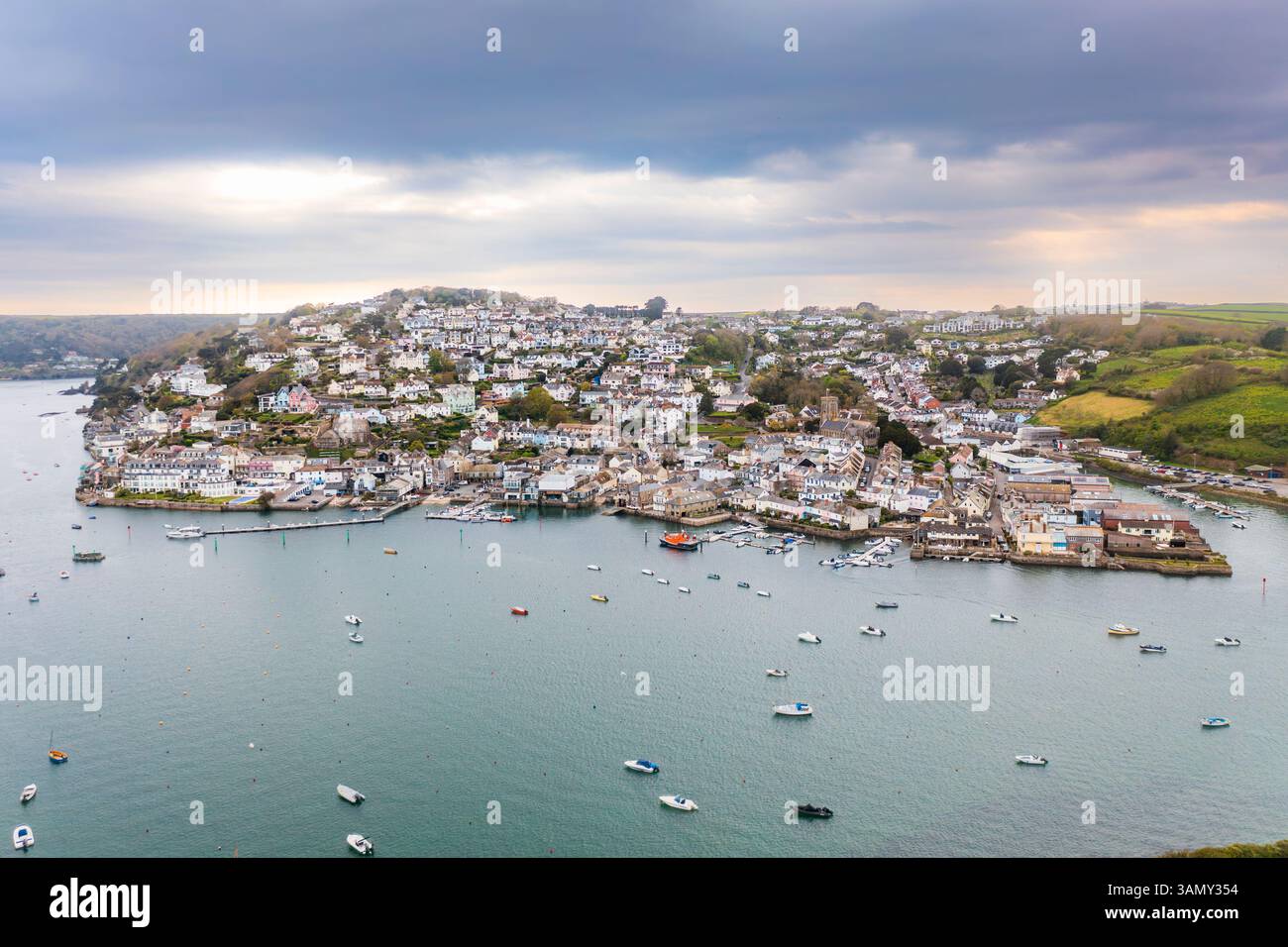 Aerial view of Snapes Point, Salcombe Harbour, Yachts, Salcombe ...