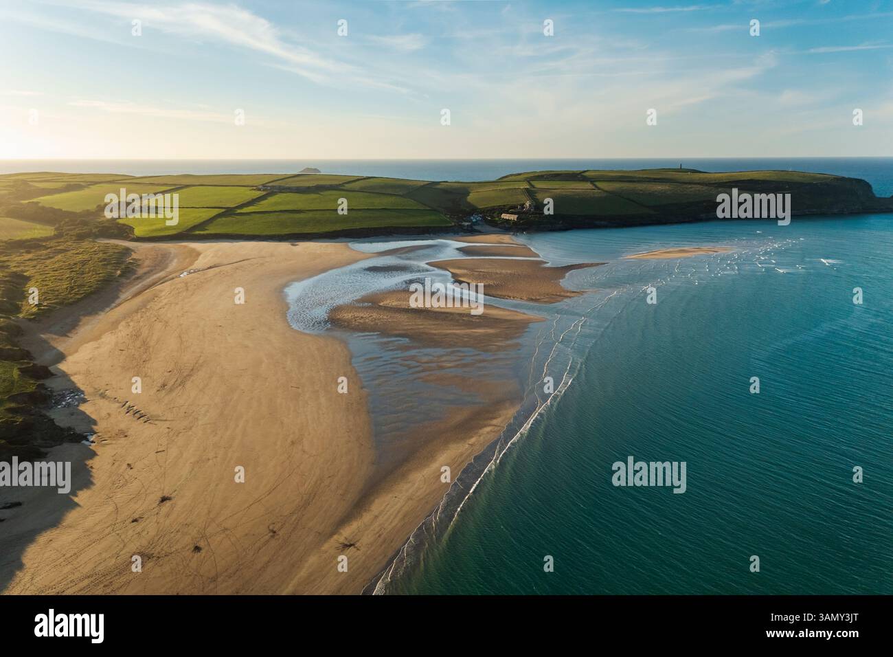 Aerial view along Harbour Cove beach at lowtide with Hawkers cove in ...