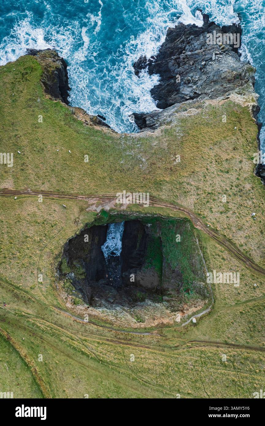 Aerial view of Trevose head’s, Padstow, Cornwall, United Kingdom Stock ...