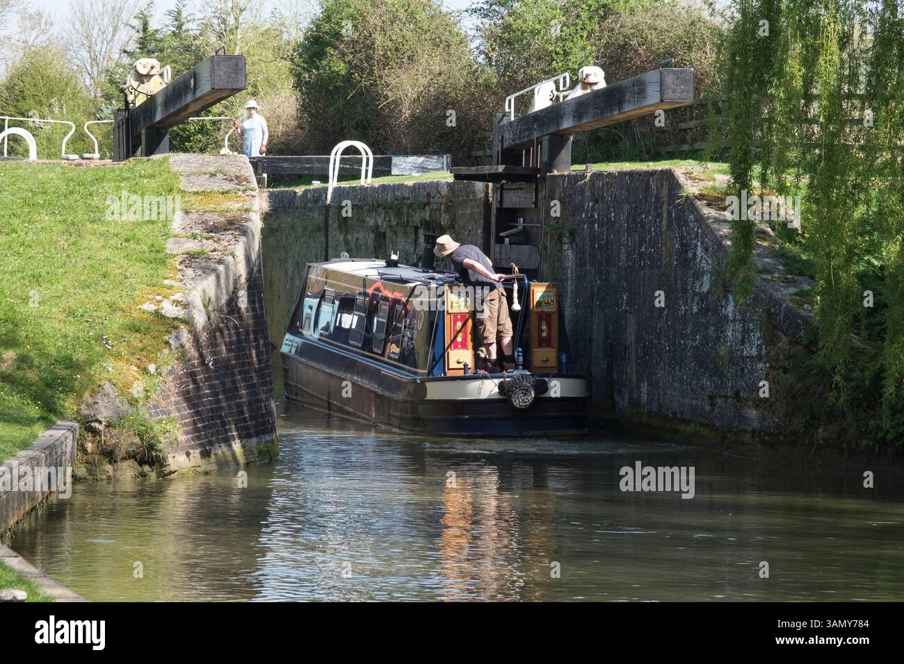 Around the Kennet and Avon Canal at Seend Wiltshire UK narrow boat ...