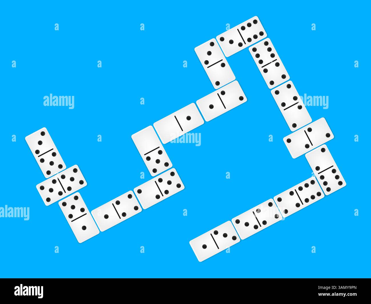 Domino game tiles. Playing domino, bones tile with numbers top view ...