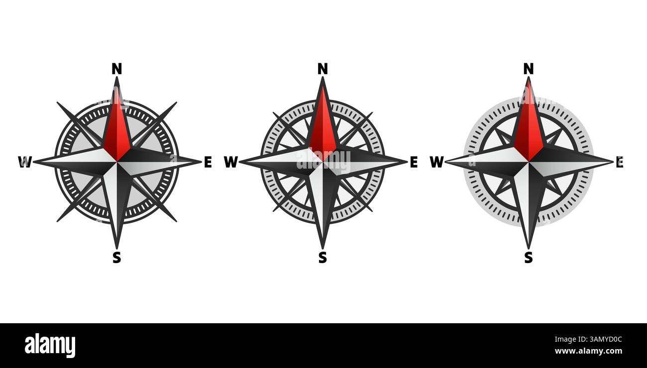 Cartographic compasses on white background. Vector Stock Vector Image ...